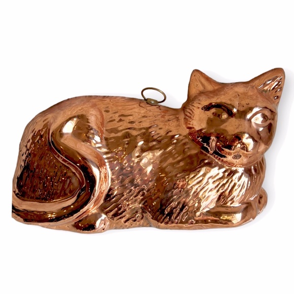 Vintage | Kitchen | Vintage Copperware Cat Jello Mold Cake Mold Wall ...